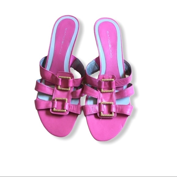 Bandolino | Shoes | Bandolino Pink Sandal Pumps Open Toe Wicker ...